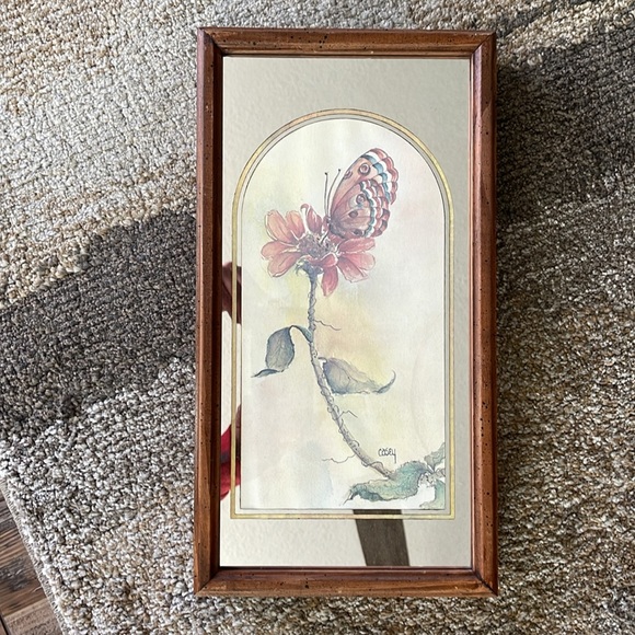 Casey | Wall Decor | Vintage 98s Flower And Butterfly Mirrored ...